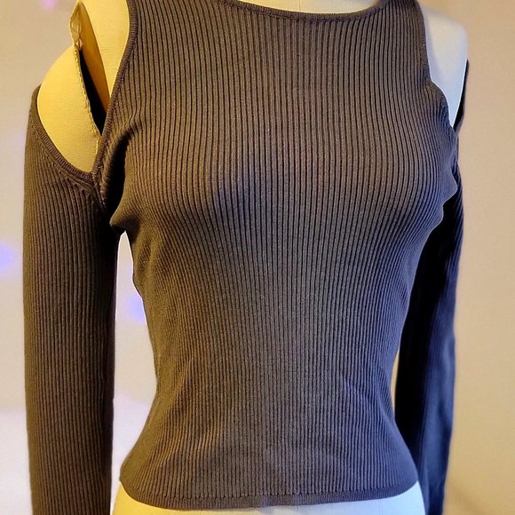 Zara | Tops | Zara Long Sleeve Shoulderless Top | Poshmark